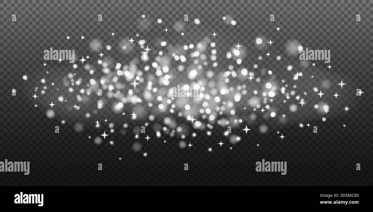 Soft bokeh sparkle and glitter particles for magic overlay or festive ...