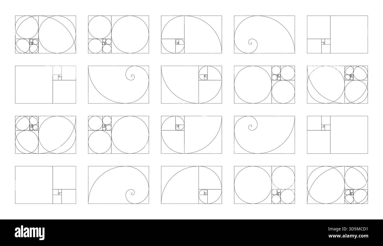 Collection of horizontal golden ratio harmony proportions templates ...