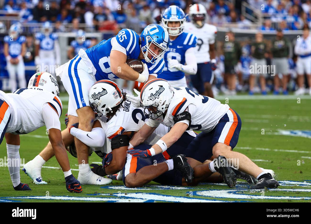 November 1, 2025: Duke University tight end Jeremiah Hasley (85) gets ...