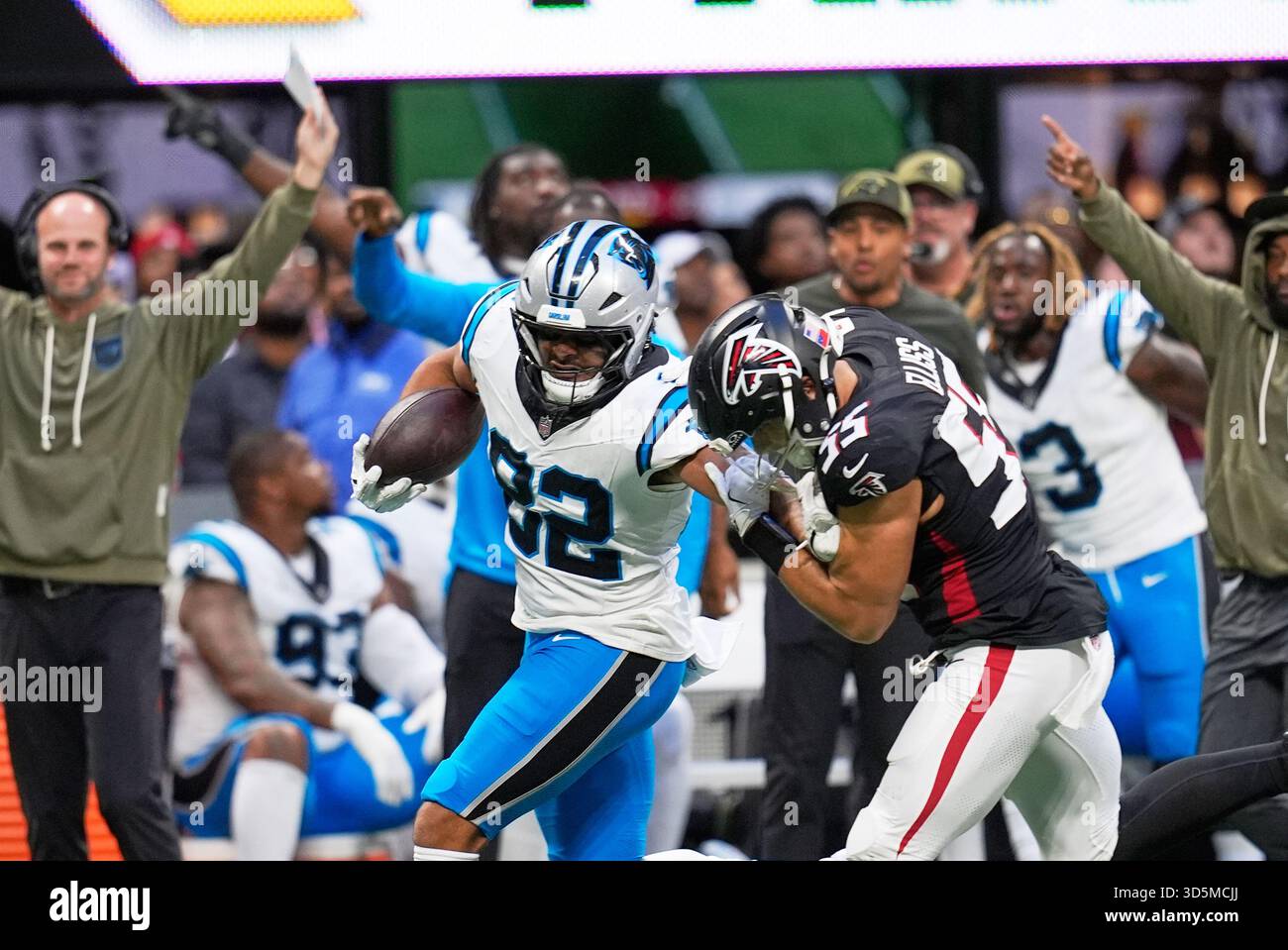 Carolina Panthers tight end Tommy Tremble (82) carries against Atlanta ...