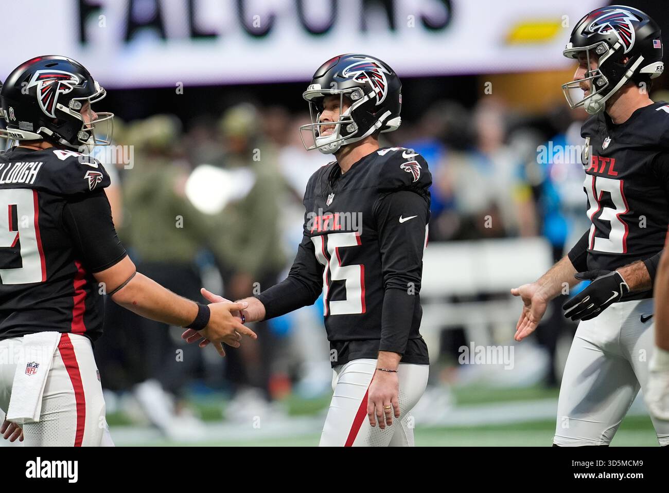 Atlanta Falcons place kicker Zane Gonzalez (45) celebrates his field ...