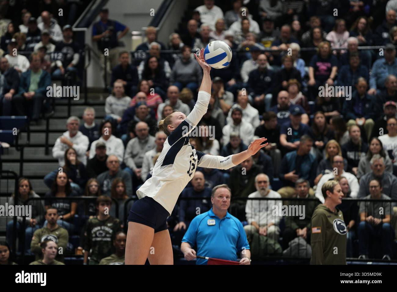 Penn State outside hitter Emmi Sellman (13) hits during an NCAA college ...