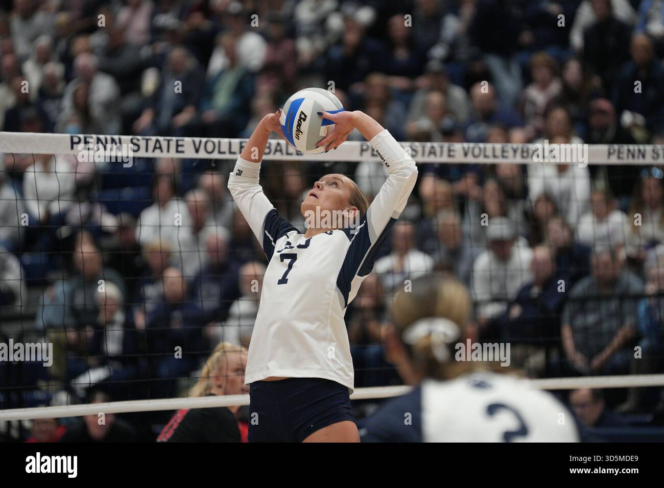 Penn State's setter Addie Lyon sets during an NCAA college volleyball ...