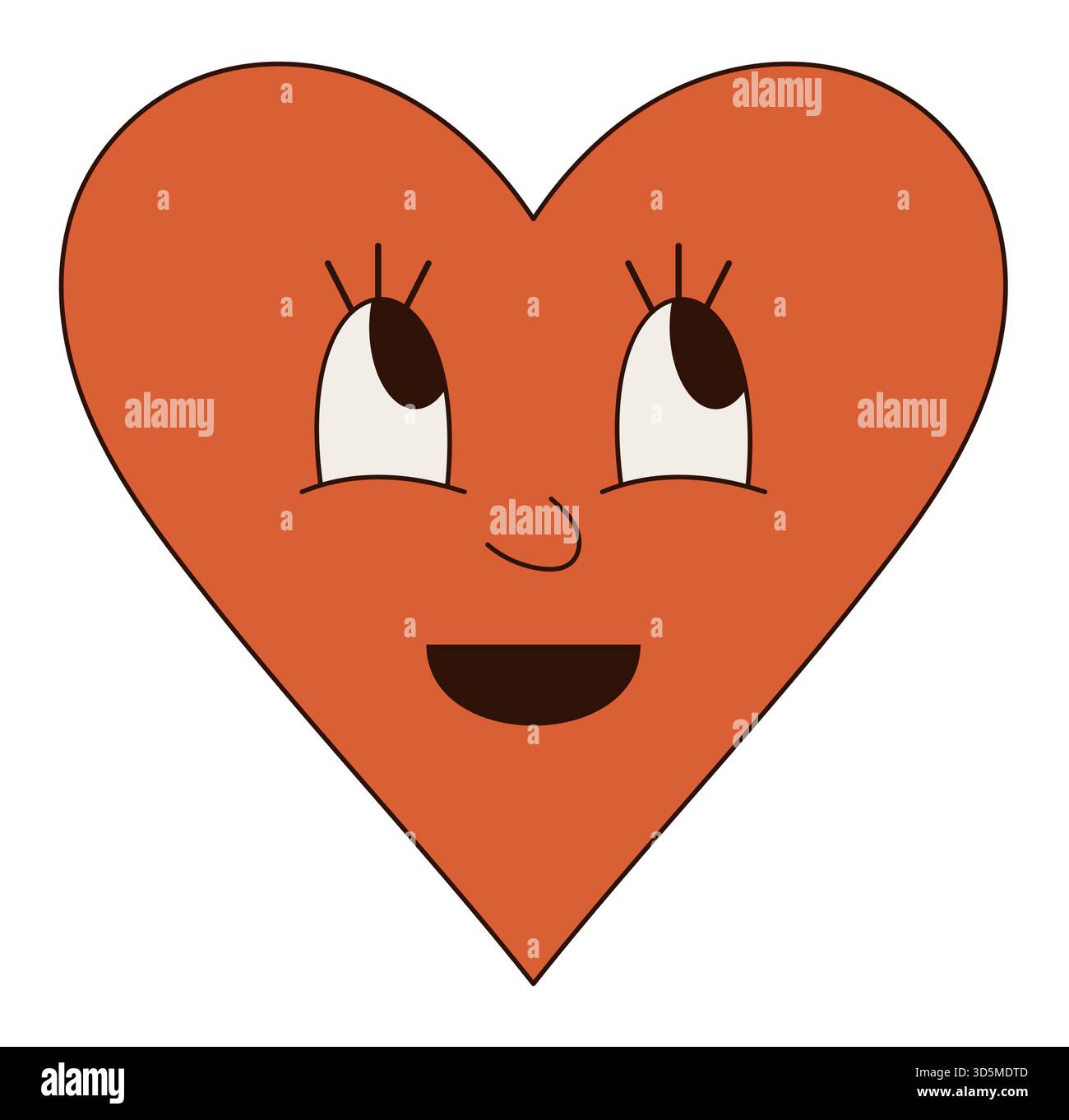 Groovy red heart character Stock Vector Images - Alamy