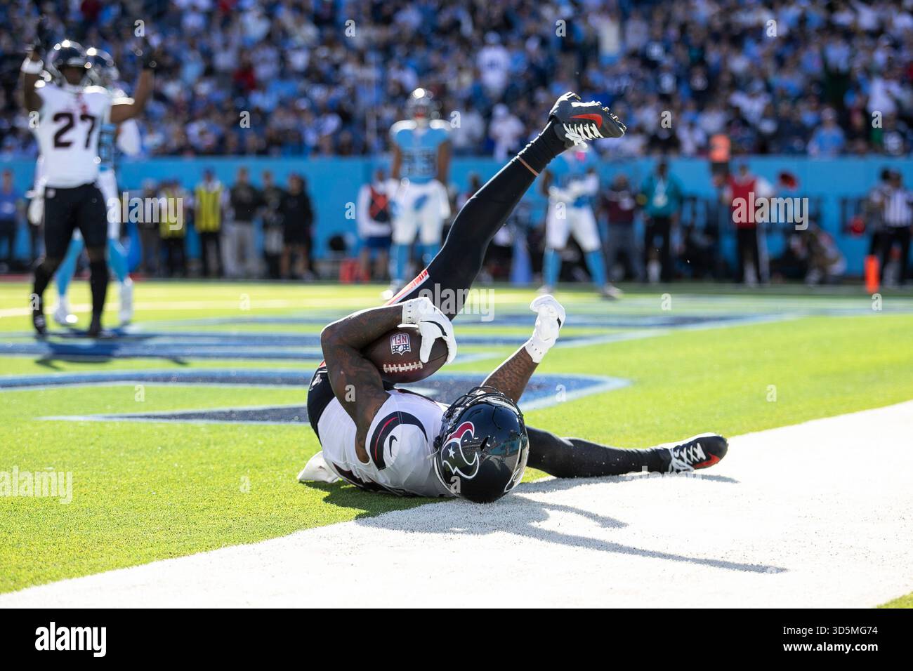 Houston Texans wide receiver Nico Collins (12) scores a touchdown ...