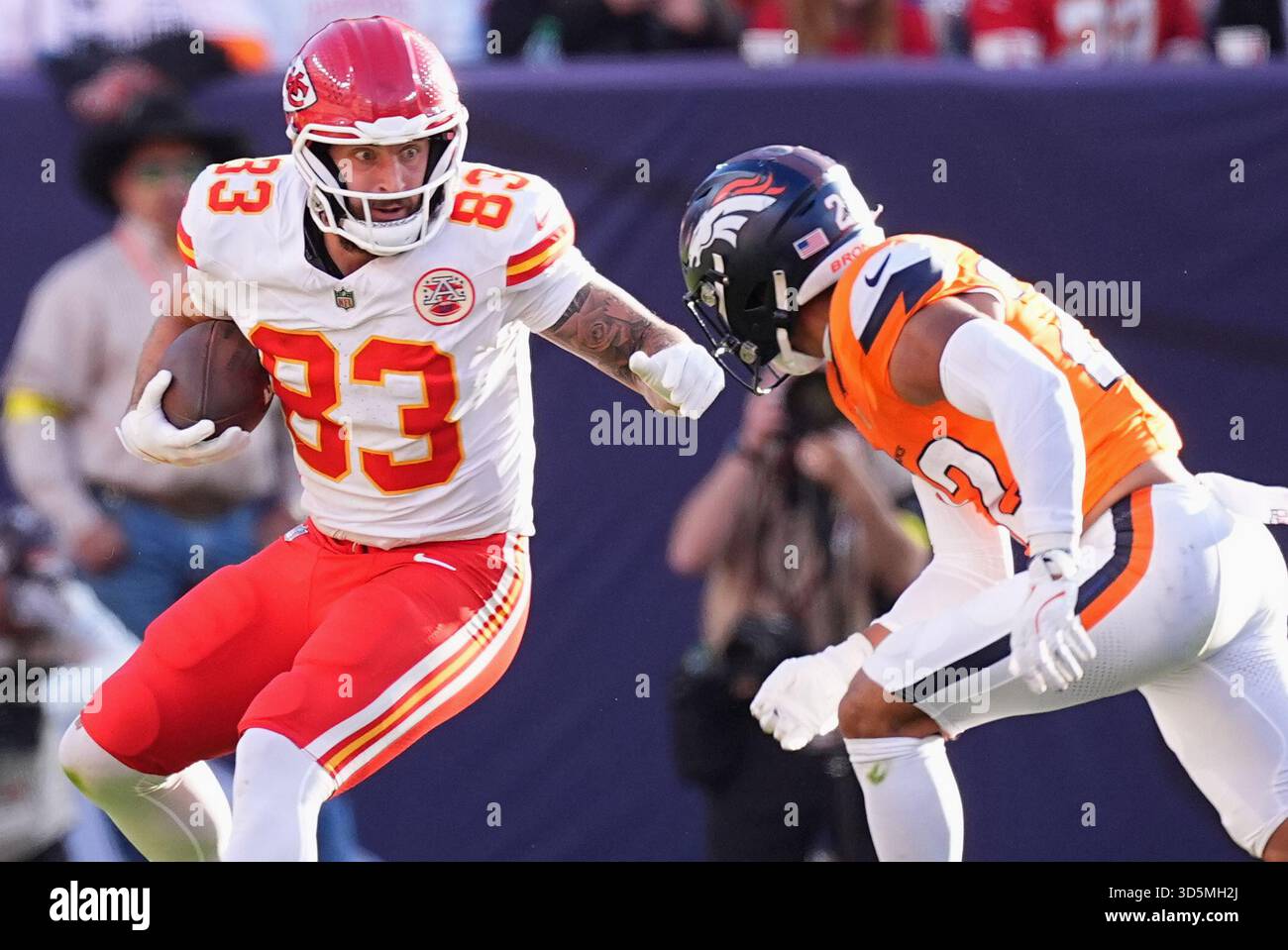 Kansas City Chiefs tight end Noah Gray (83) runs with the ball after ...