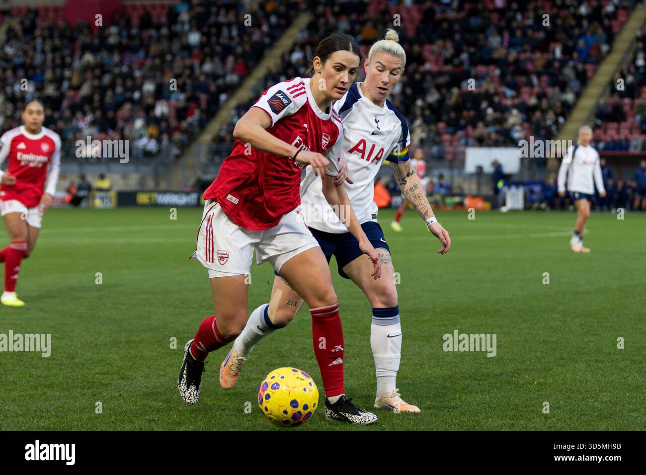London, UK. 16th Nov 2025. Emily Fox of Arsenal Women and Bethany ...