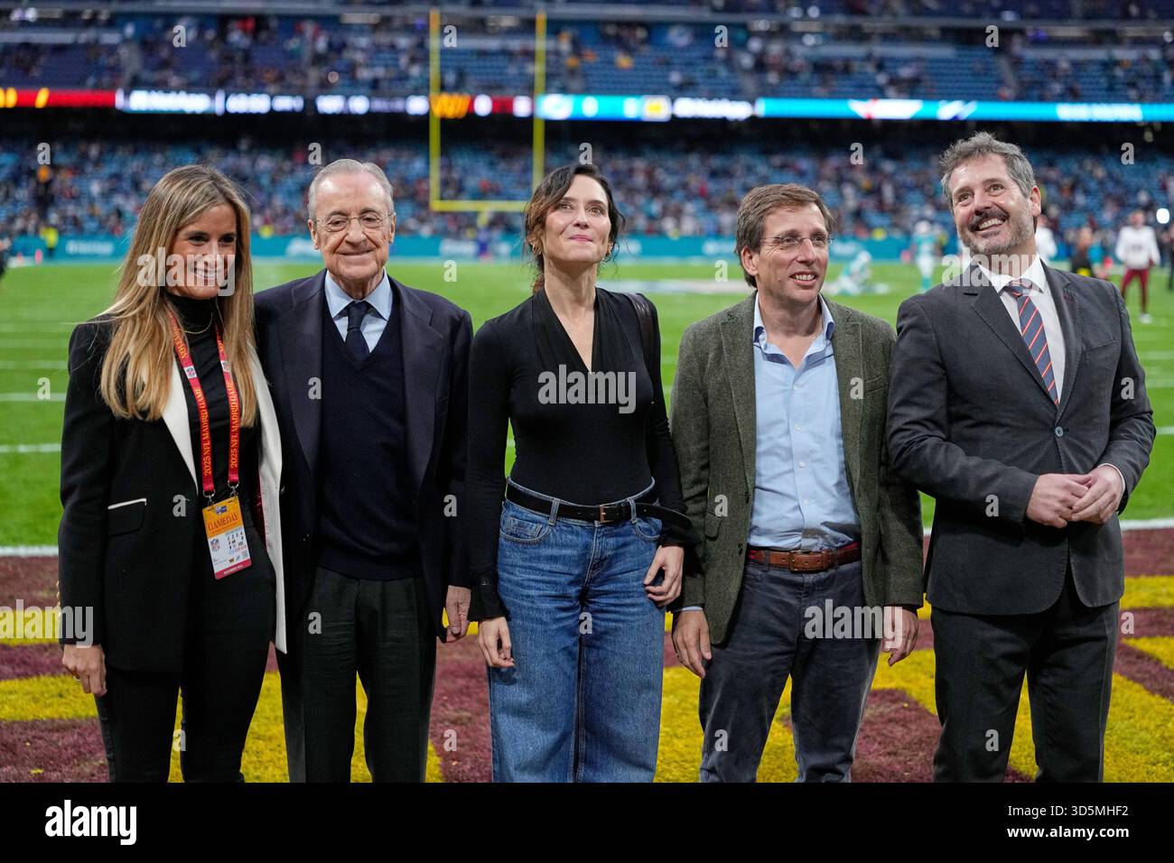 Florentino Perez, the president of Real Madrid soccer club second left ...