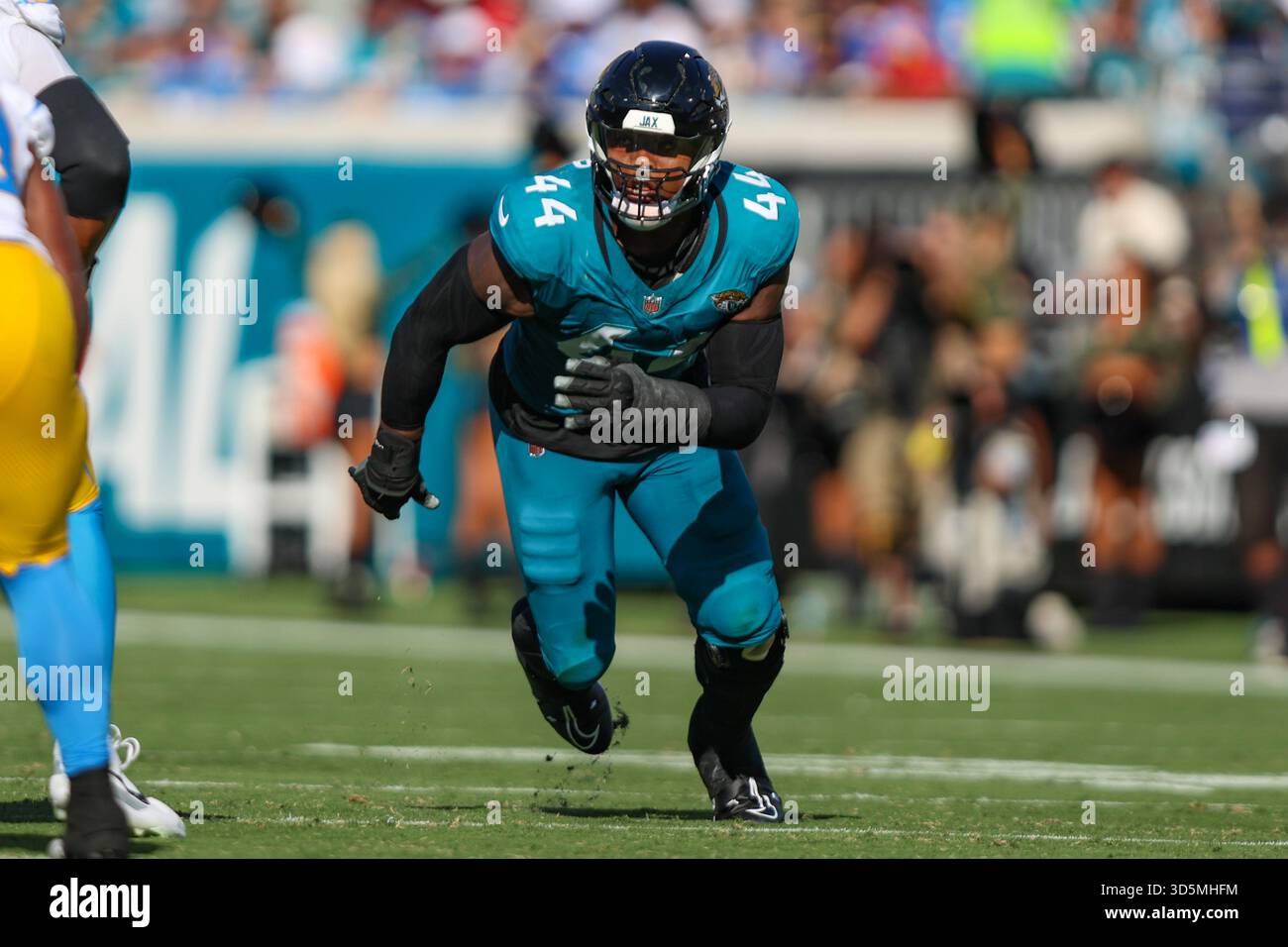 Jacksonville Jaguars defensive end Travon Walker (44) rushes during an ...