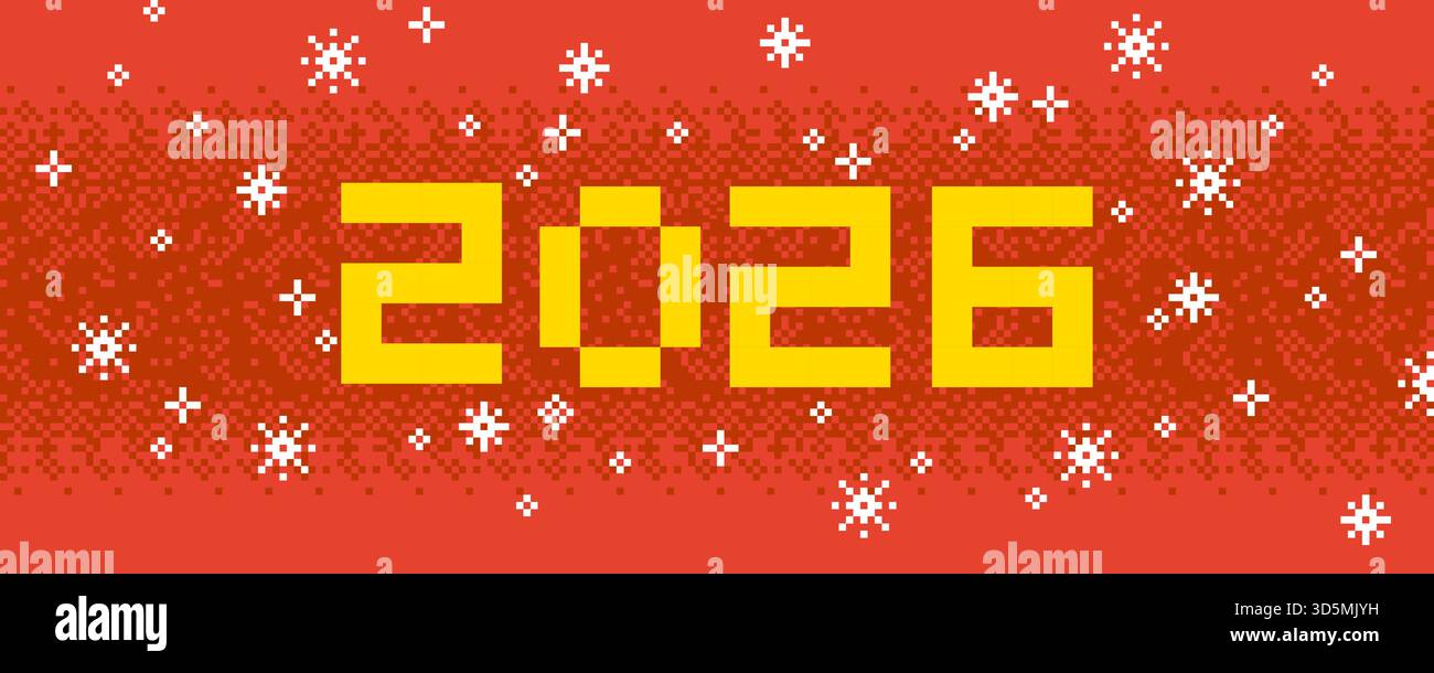 Pixel 2026 year banner hi-res stock photography and images - Alamy