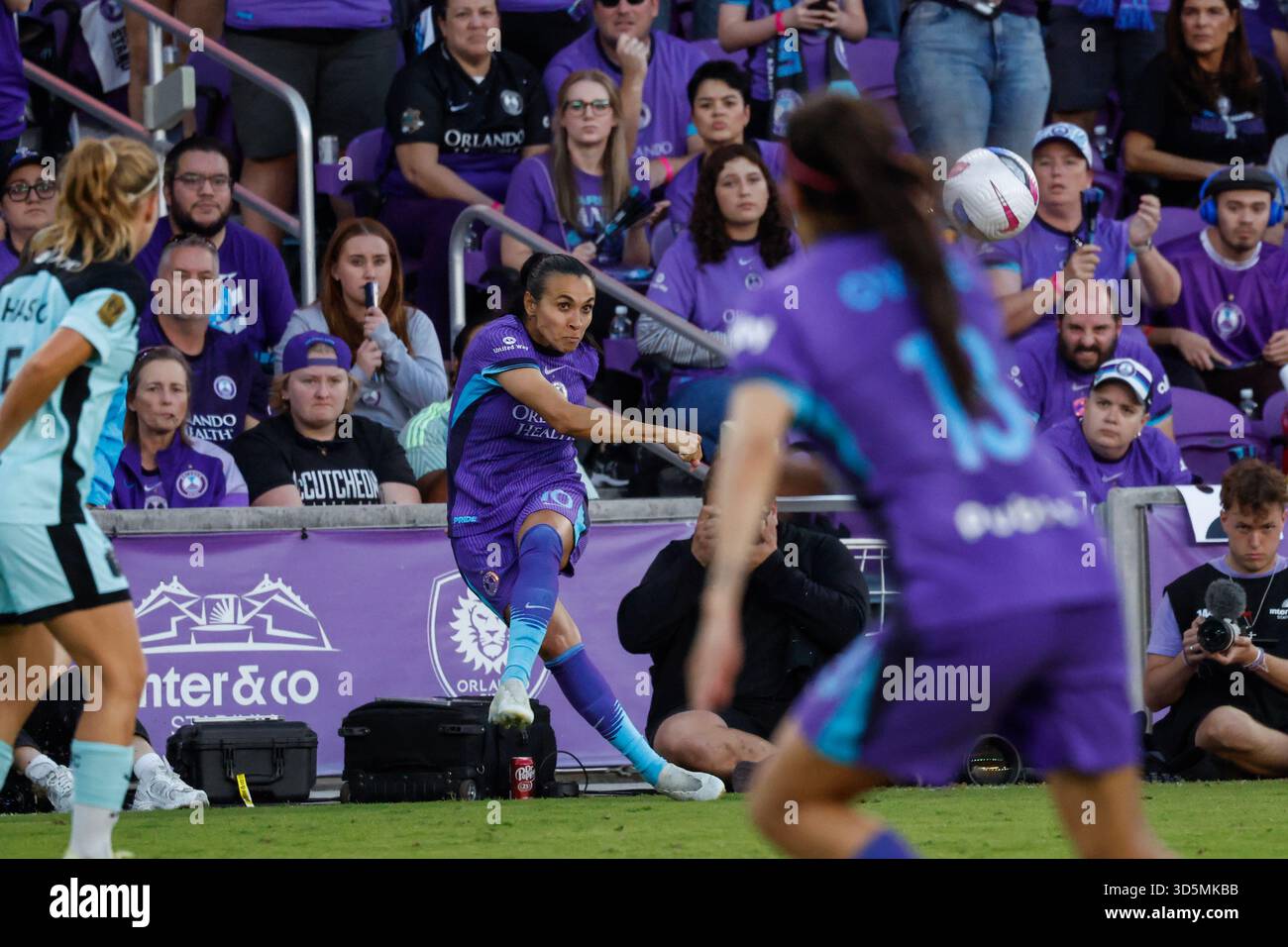 Orlando Pride forward Marta Marta takes a penalty kick against NJ/NY ...