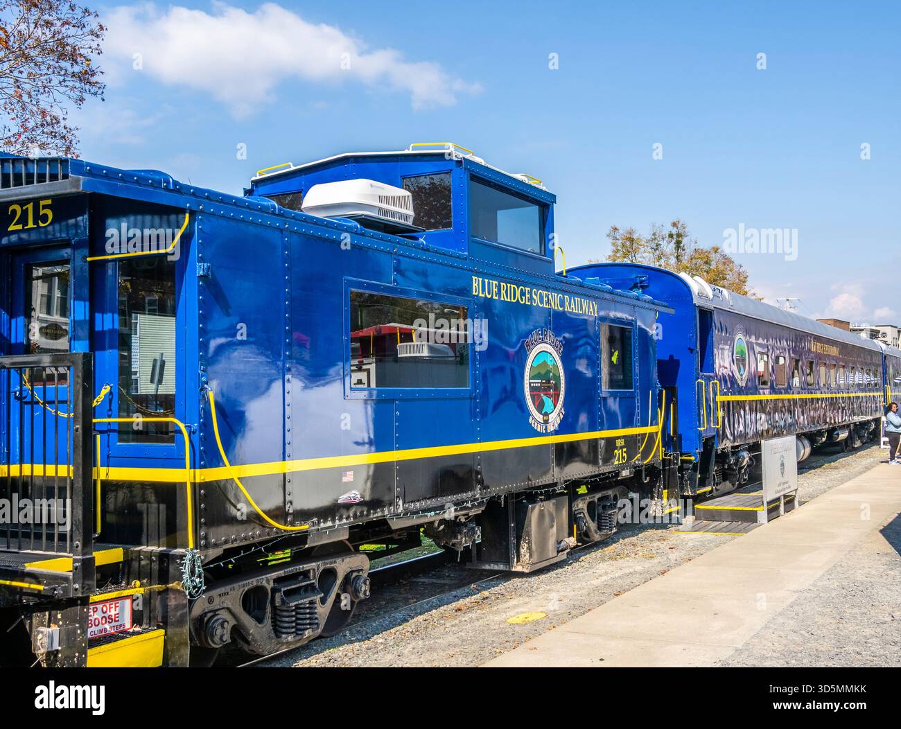 People waiting to board the The Blue Ridge Scenic Railway train at the ...