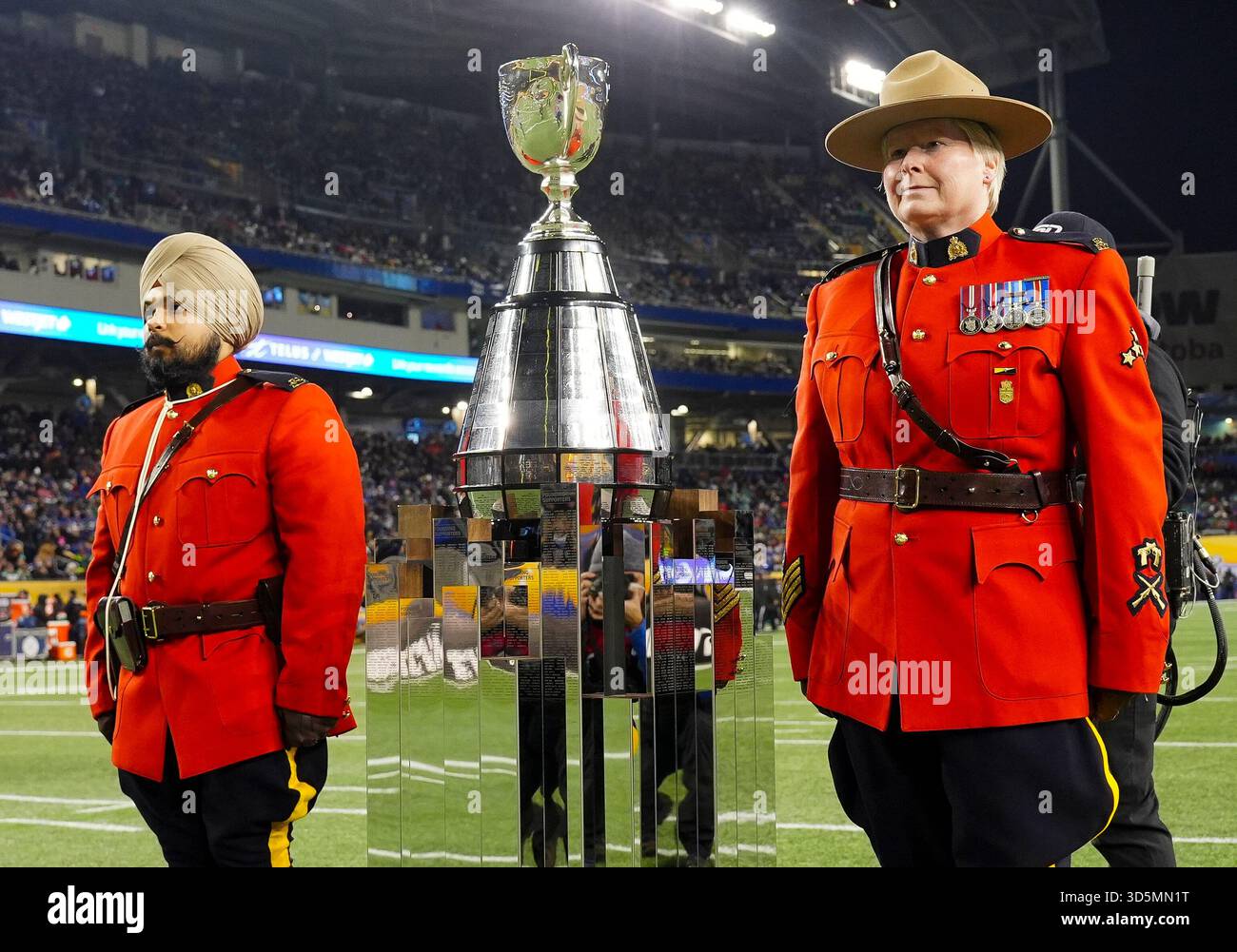 RCMP Mounties arrive with the Grey Cup prior to the Montreal Alouettes ...