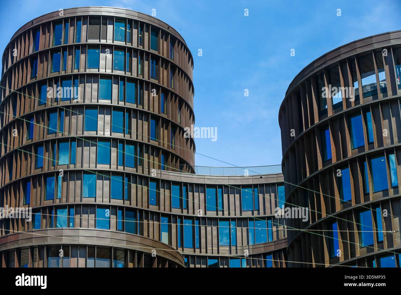 The modern circular Axel Towers in central Copenhagen, featuring curved ...