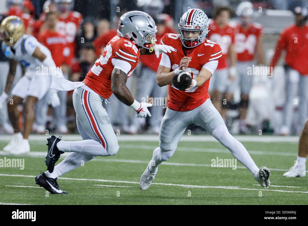 Ohio State quarterback Julian Sayin plays against UCLA during an NCAA ...