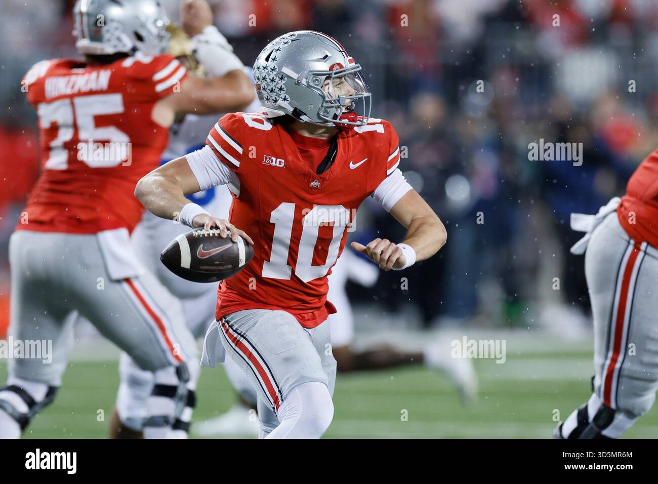 Ohio State quarterback Julian Sayin plays against UCLA during an NCAA ...
