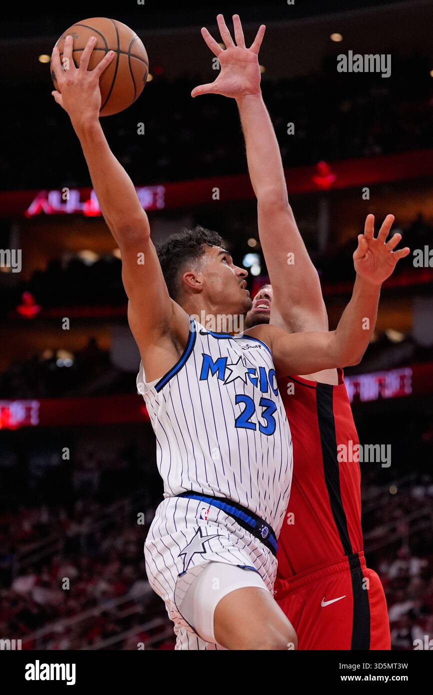 Orlando Magic forward Tristan da Silva (23) shoots against Houston ...