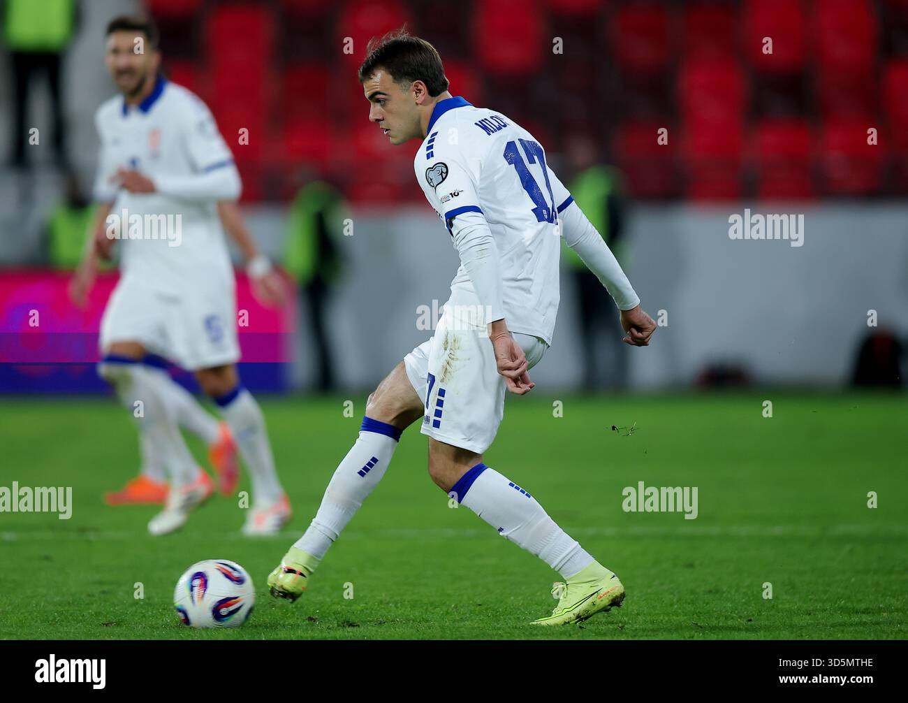 Leskovac, Serbia. 16th Nov, 2025. Serbia's Jovan Milosevic during the ...