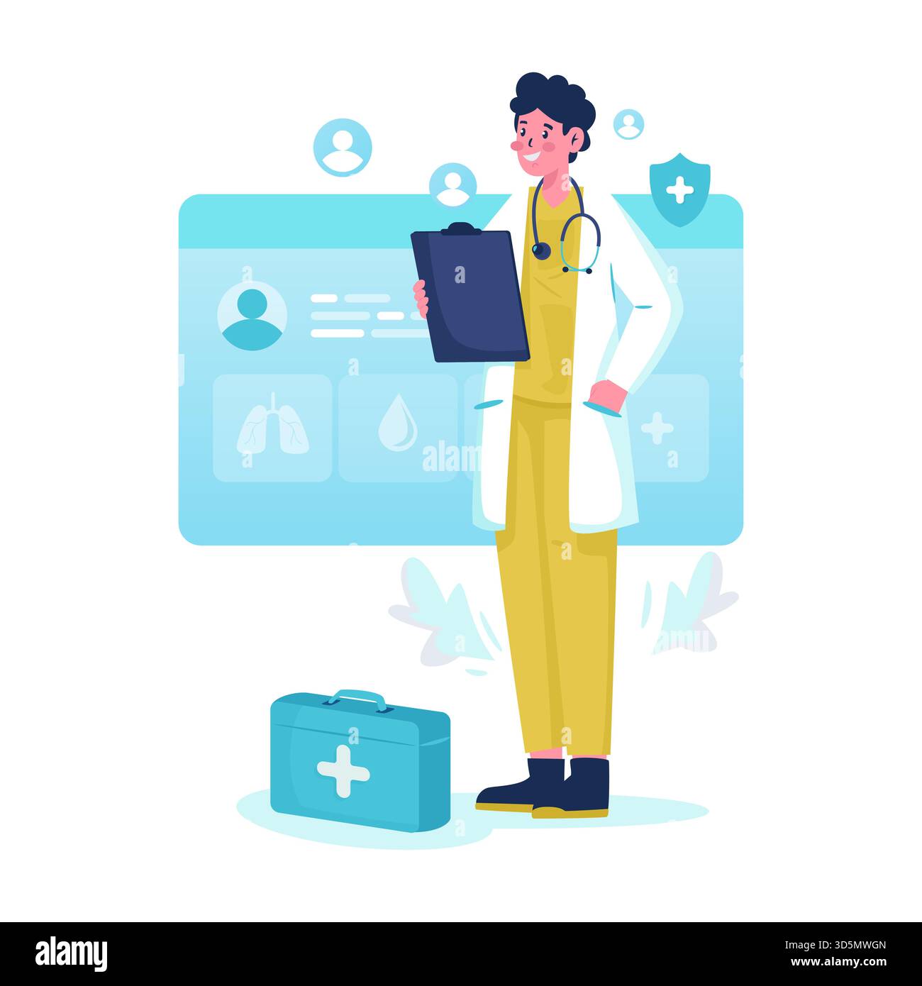 Medical record concept flat Cut Out Stock Images & Pictures - Alamy