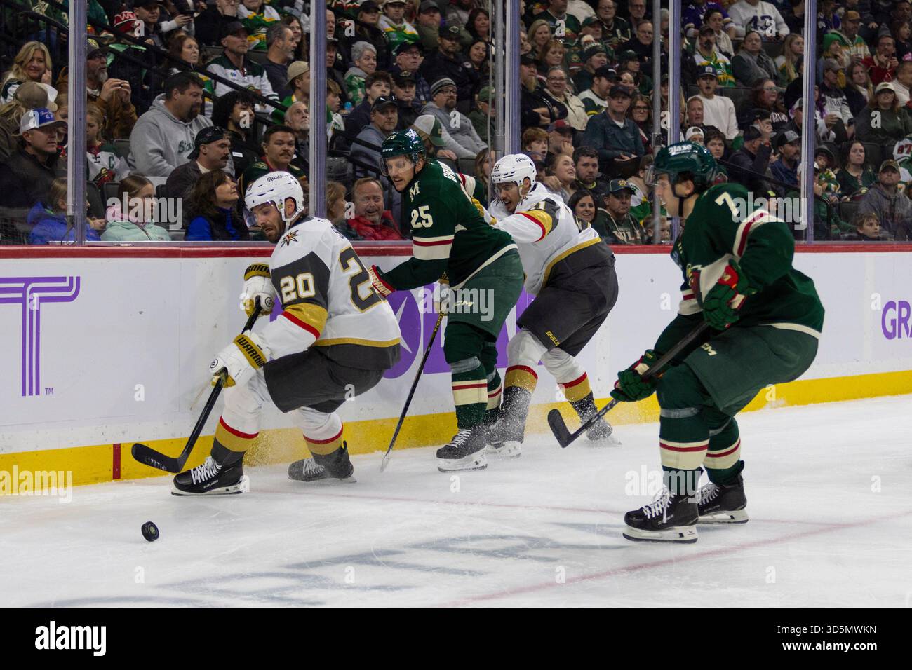 From left, Vegas Golden Knights player Brandon Saad, Minnesota Wild ...