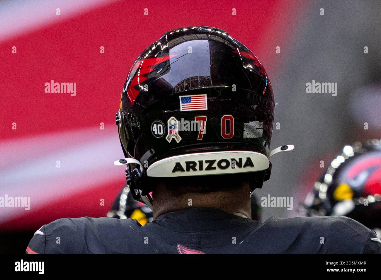 Arizona Cardinals offensive tackle Paris Johnson Jr.'s helmet is ...