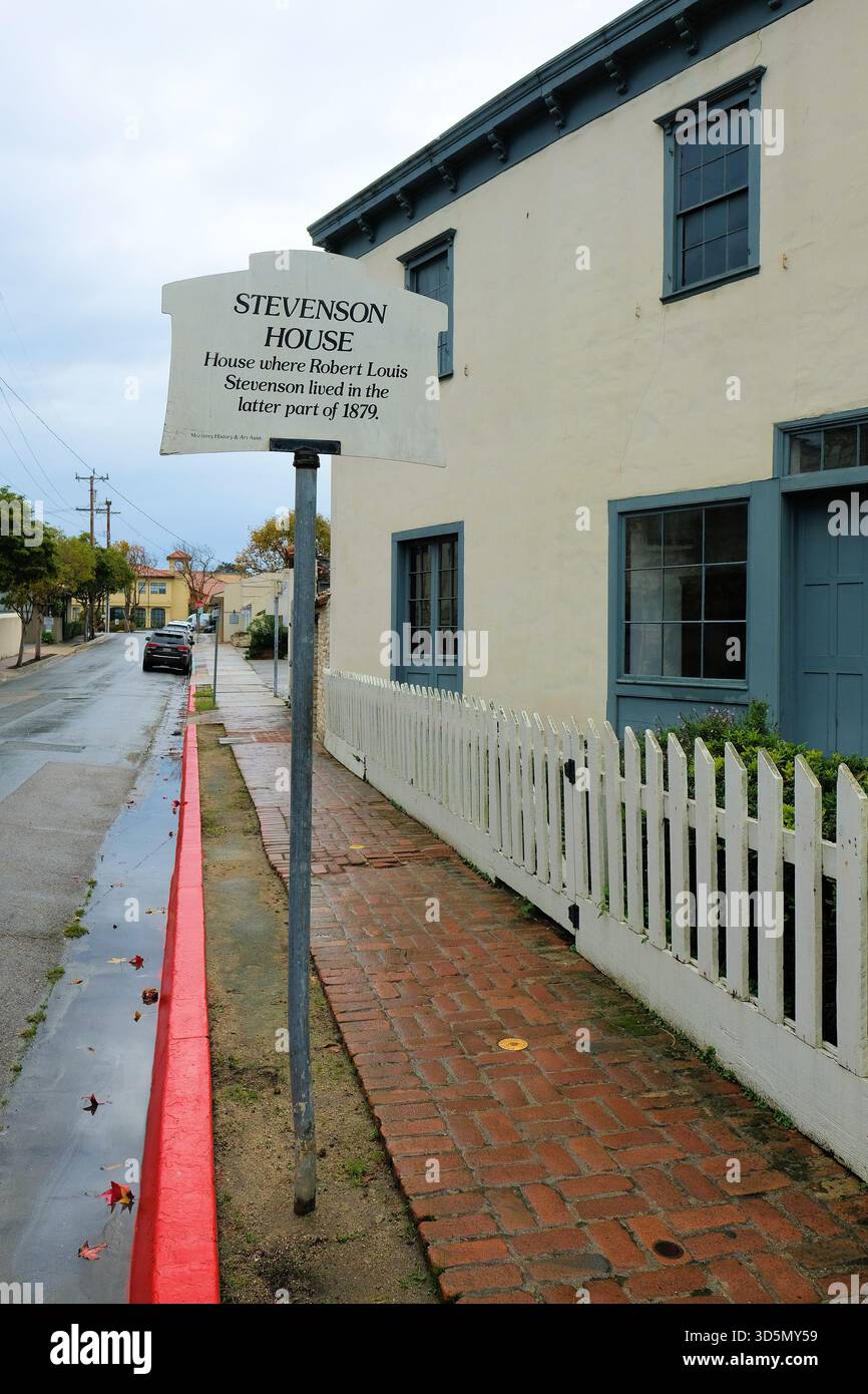 The Stevenson House, historic two-story Spanish Colonial style building ...