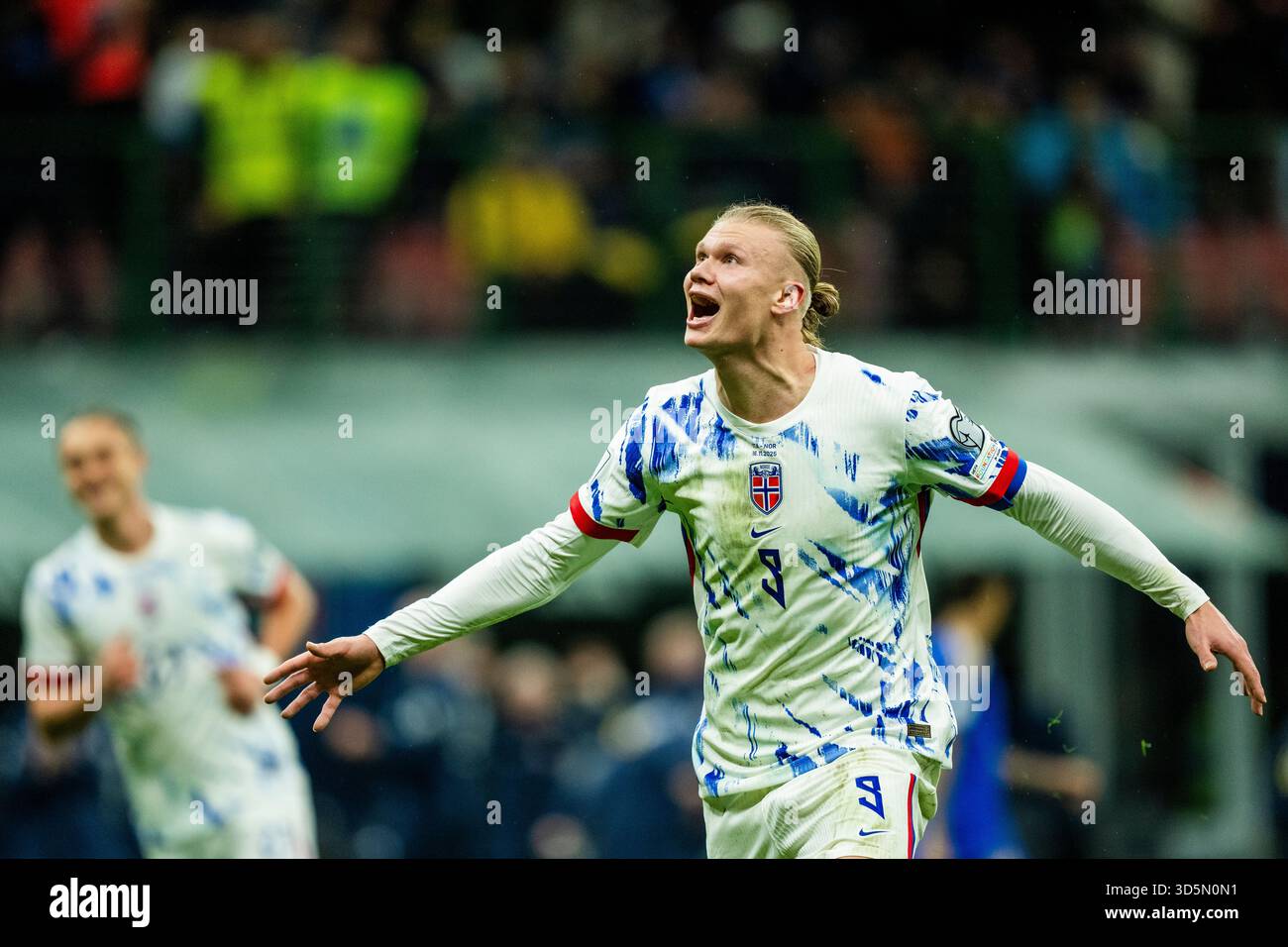 Milan, Italy 20251116. Norway's Erling Braut Haaland celebrates after ...