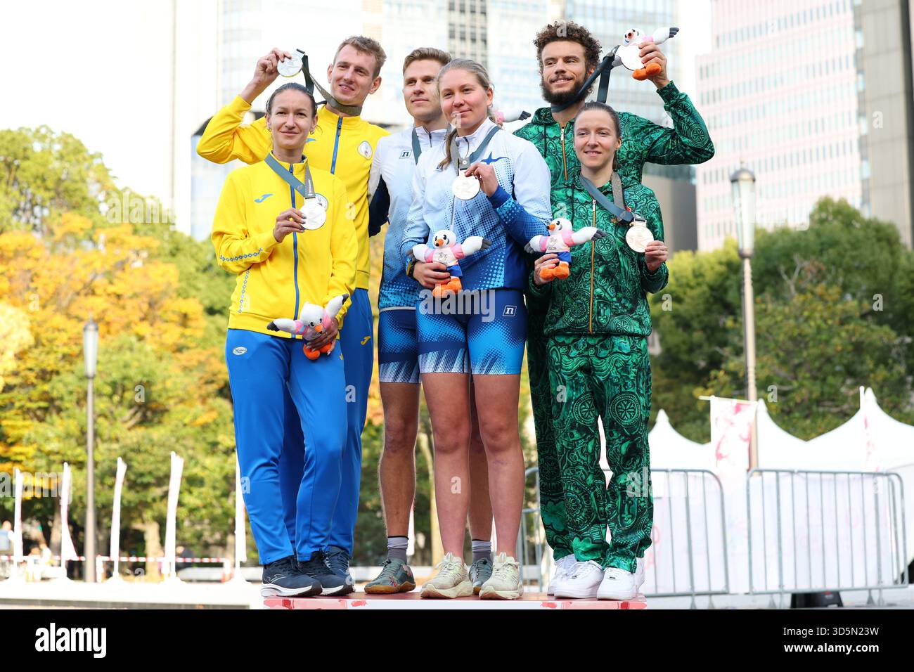 (L-R) FEDOSIEIEVA Hanna & LEVYTSKYI Nazar (UKR), RUOKONEN Sara-Elise ...