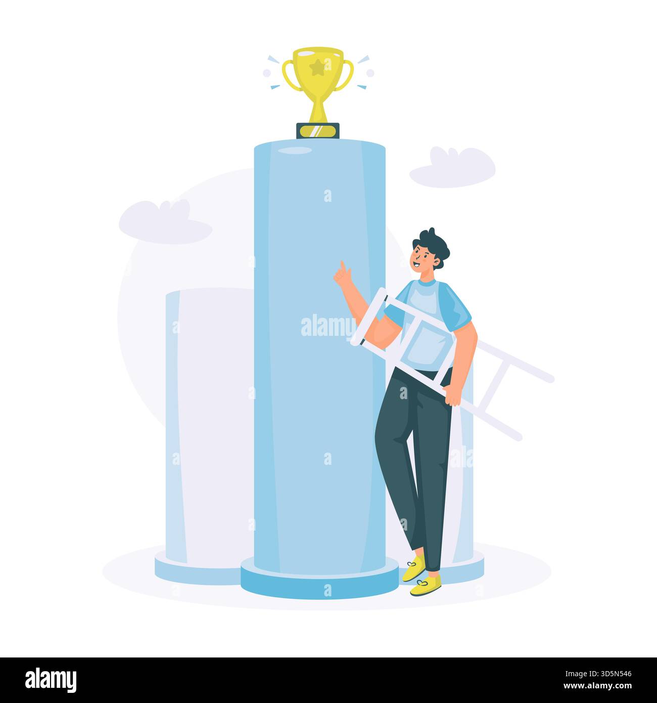 Mission to reach trophy vector illustration Stock Vector Image & Art ...