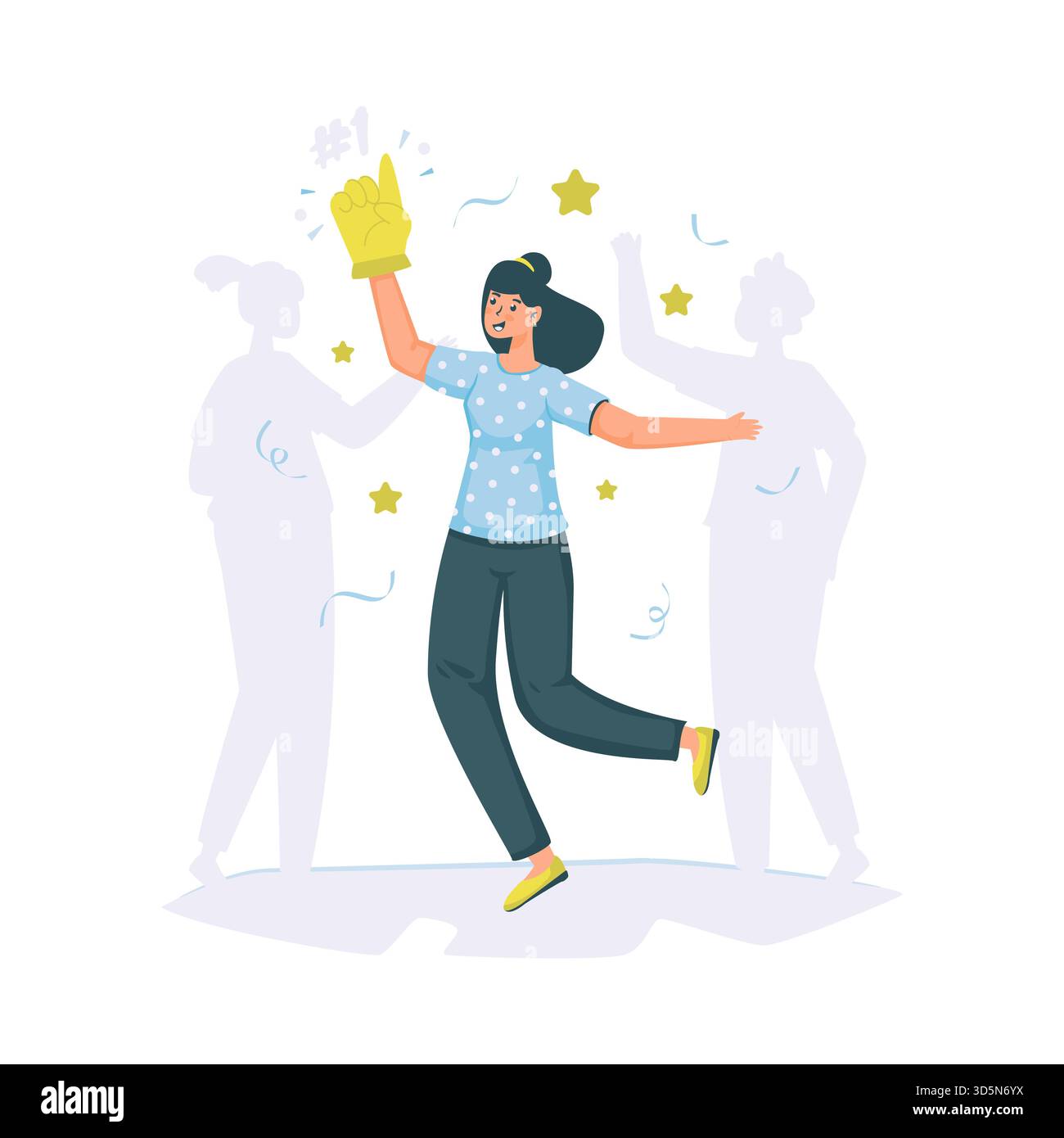 Girl pointing one hand symbol vector illustration Stock Vector Image ...