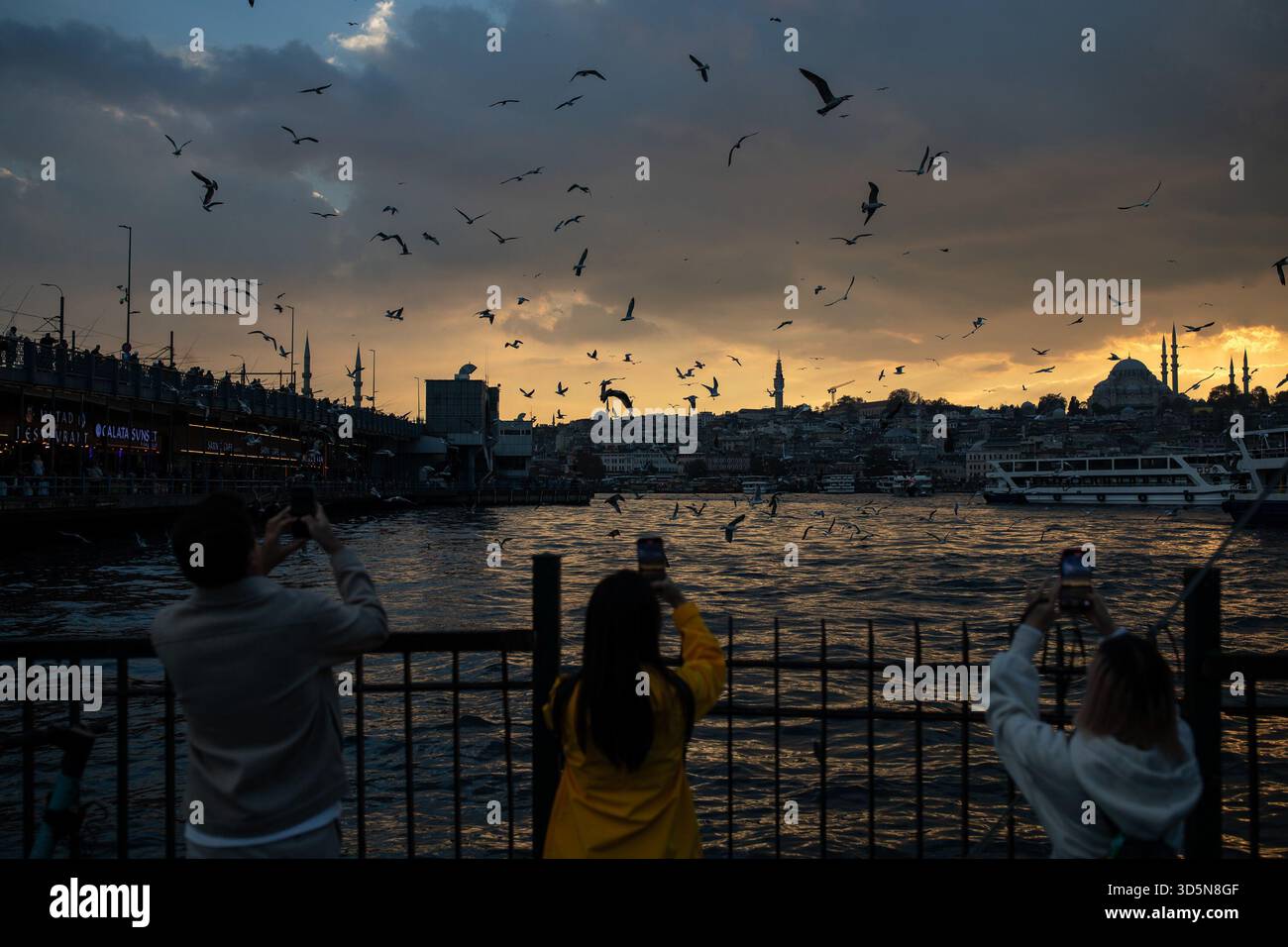 November 14, 2025, Istanbul, Turkey: People take photos with their ...