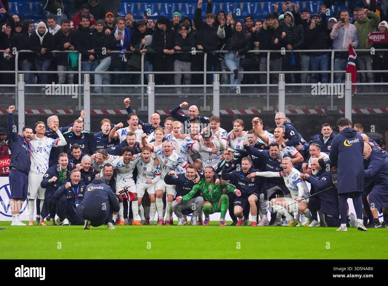 Team of Norway win celebrate during the FIFA World Cup 2026, Qualifiers ...