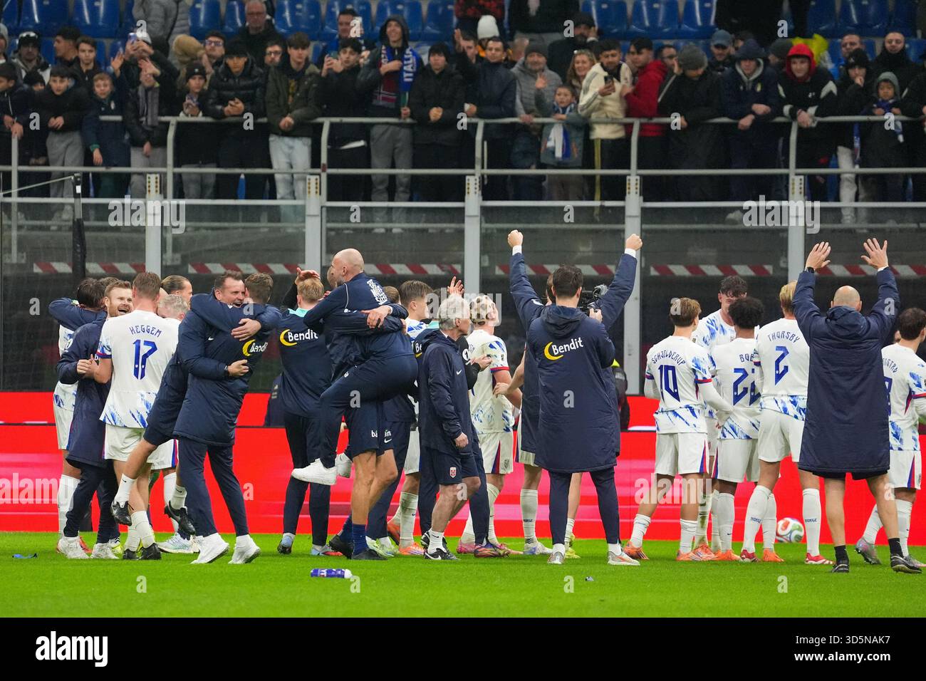 Team of Norway win celebrate during the FIFA World Cup 2026, Qualifiers ...