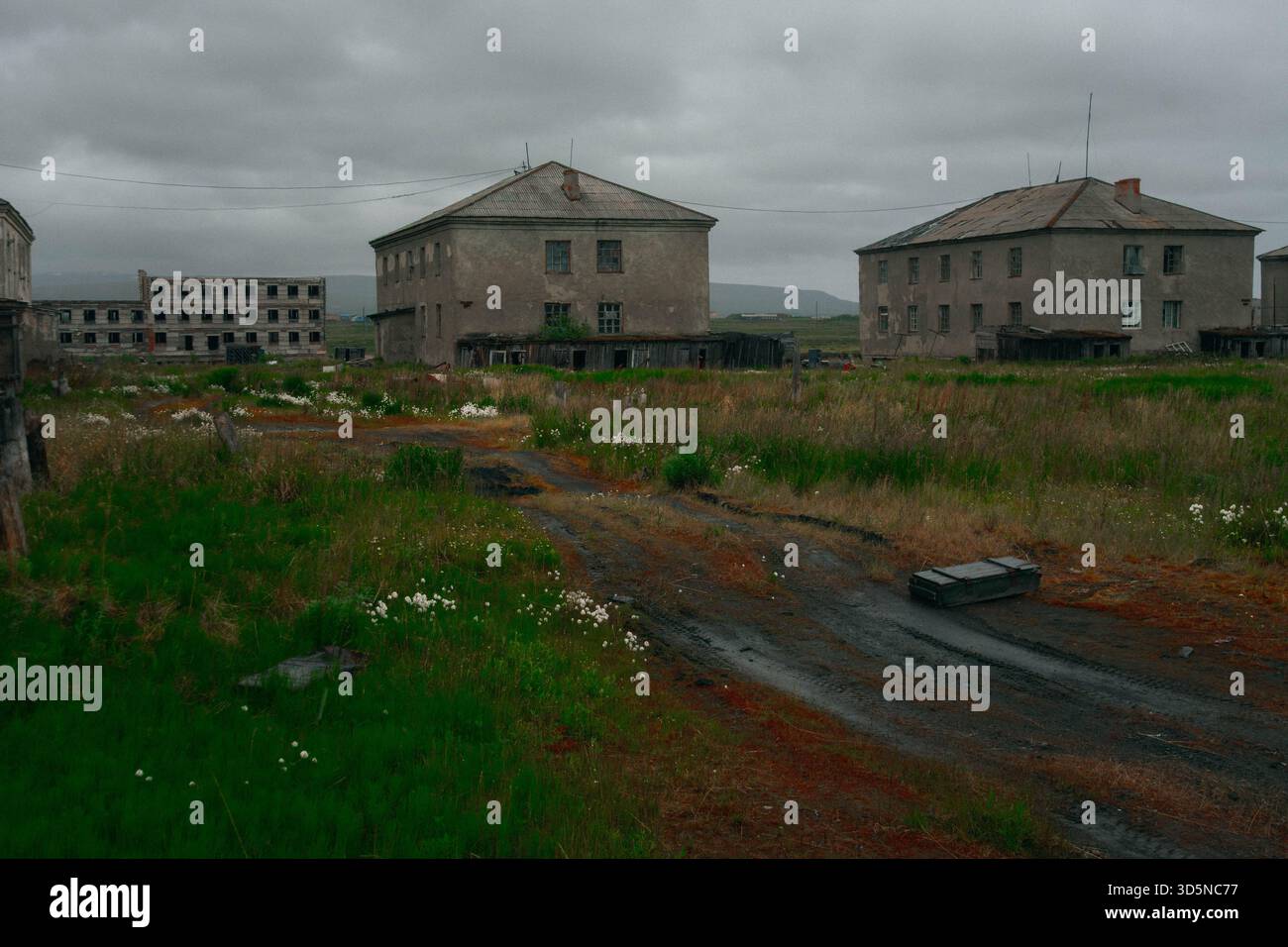 Decaying Russian homes in Chukotka, dead ghost town in industrial coal ...