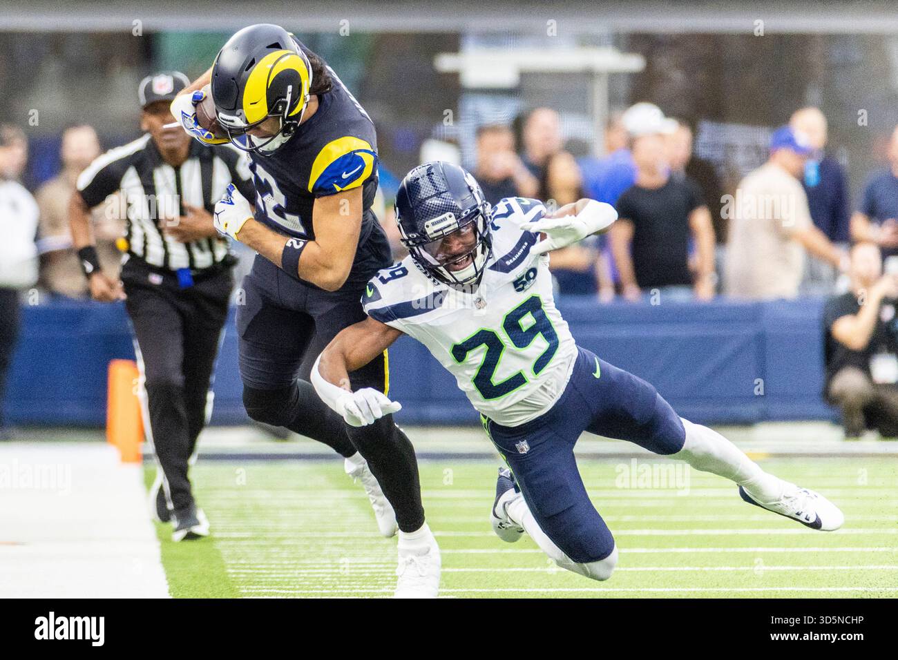Los Angeles Rams wide receiver Puka Nacua (12) catches a pass against ...