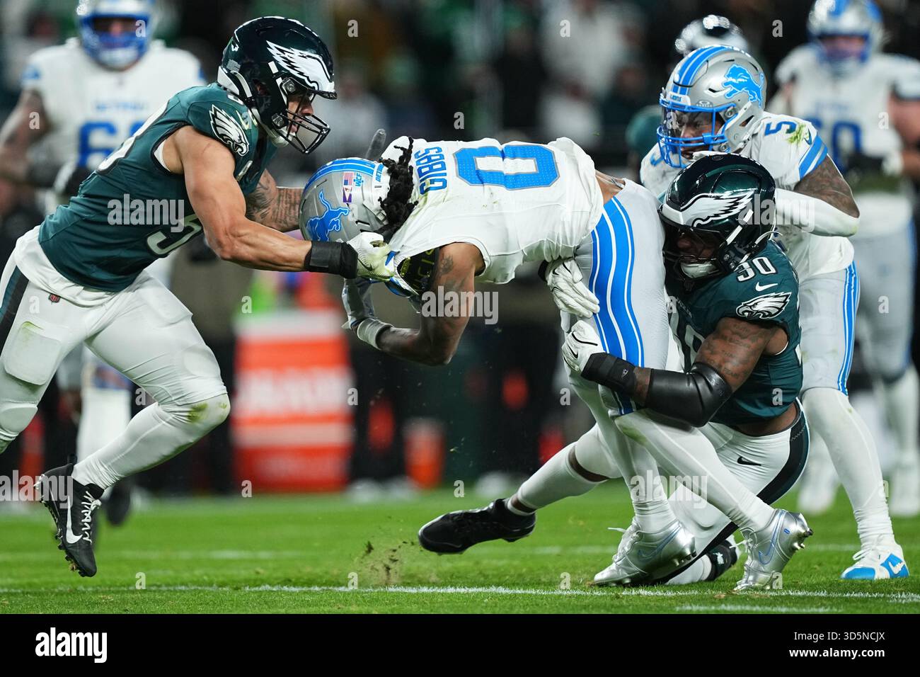 Philadelphia Eagles linebacker Zack Baun, left, and Eagles linebacker ...