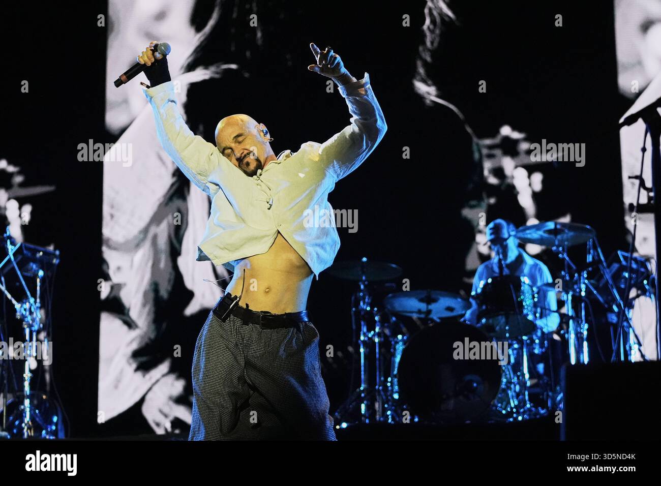 Tim Booth, of the English rock band James, performs during the Corona ...