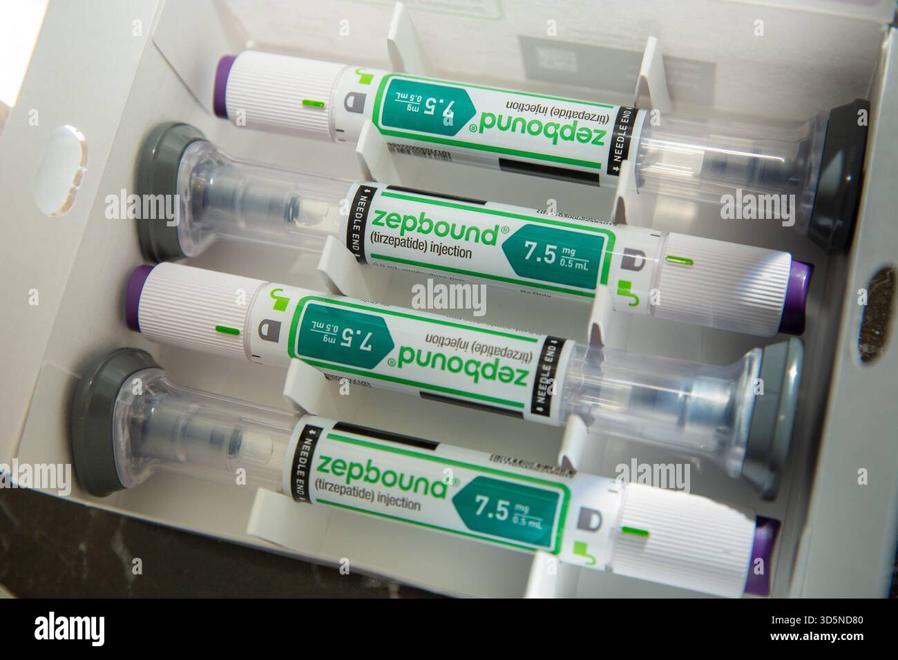 A box containing Zepbound (tirzepatide) injection pens in Boston, MA on ...