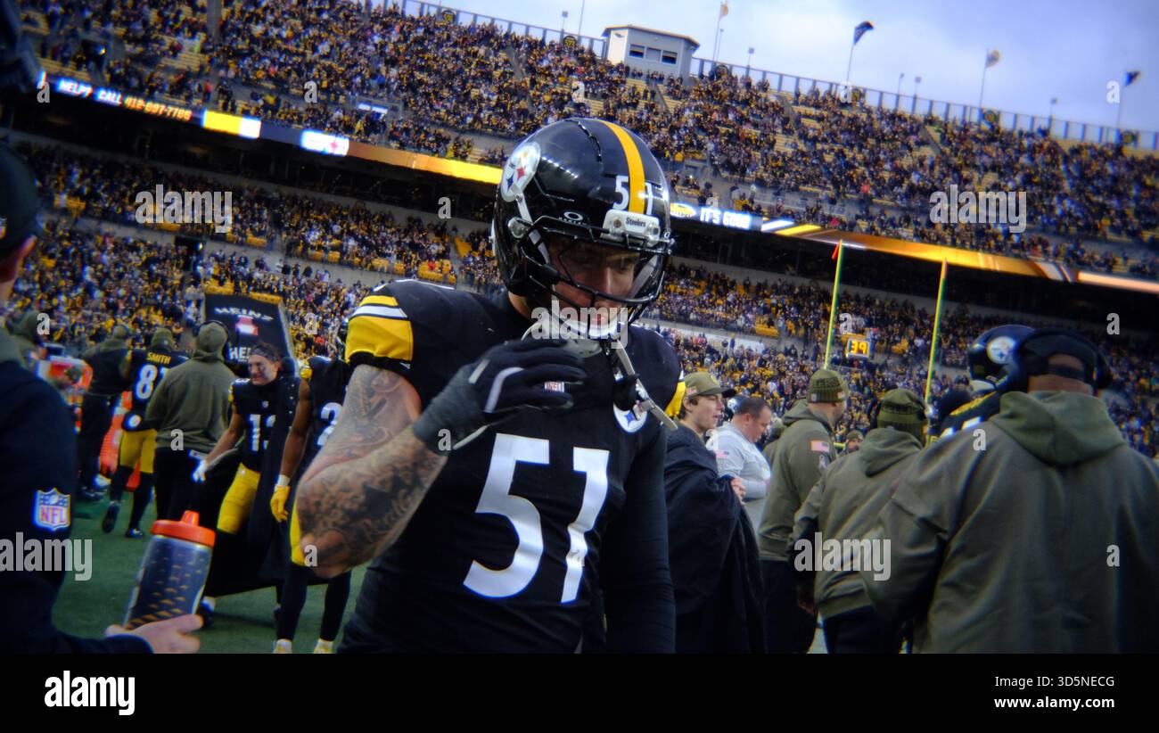 Nov 16, 2025: Nick Herbig #51 during the 2025 Steelers vs Bengals game ...