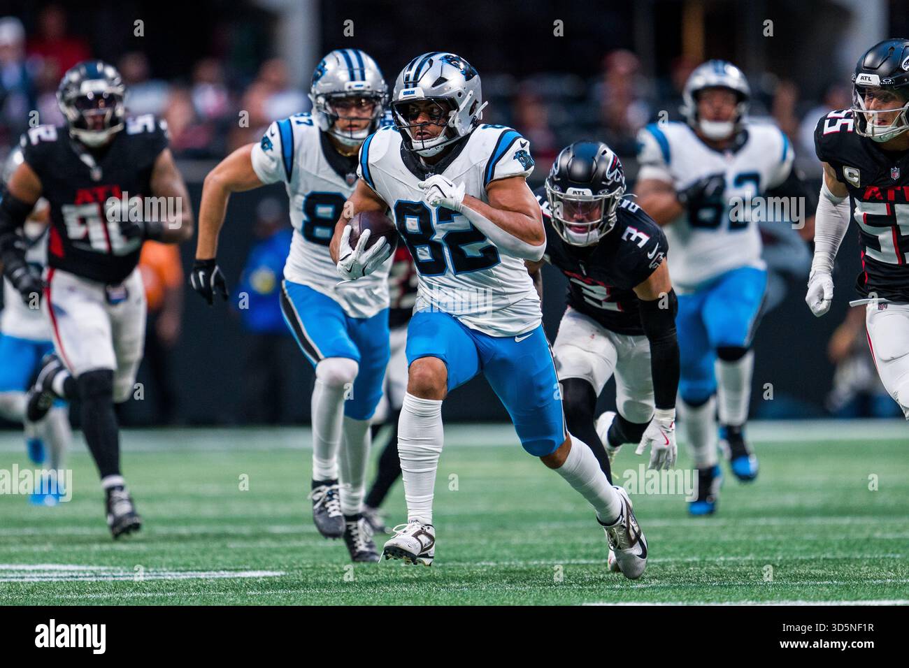 Carolina Panthers tight end Tommy Tremble (82) runs the ball during ...