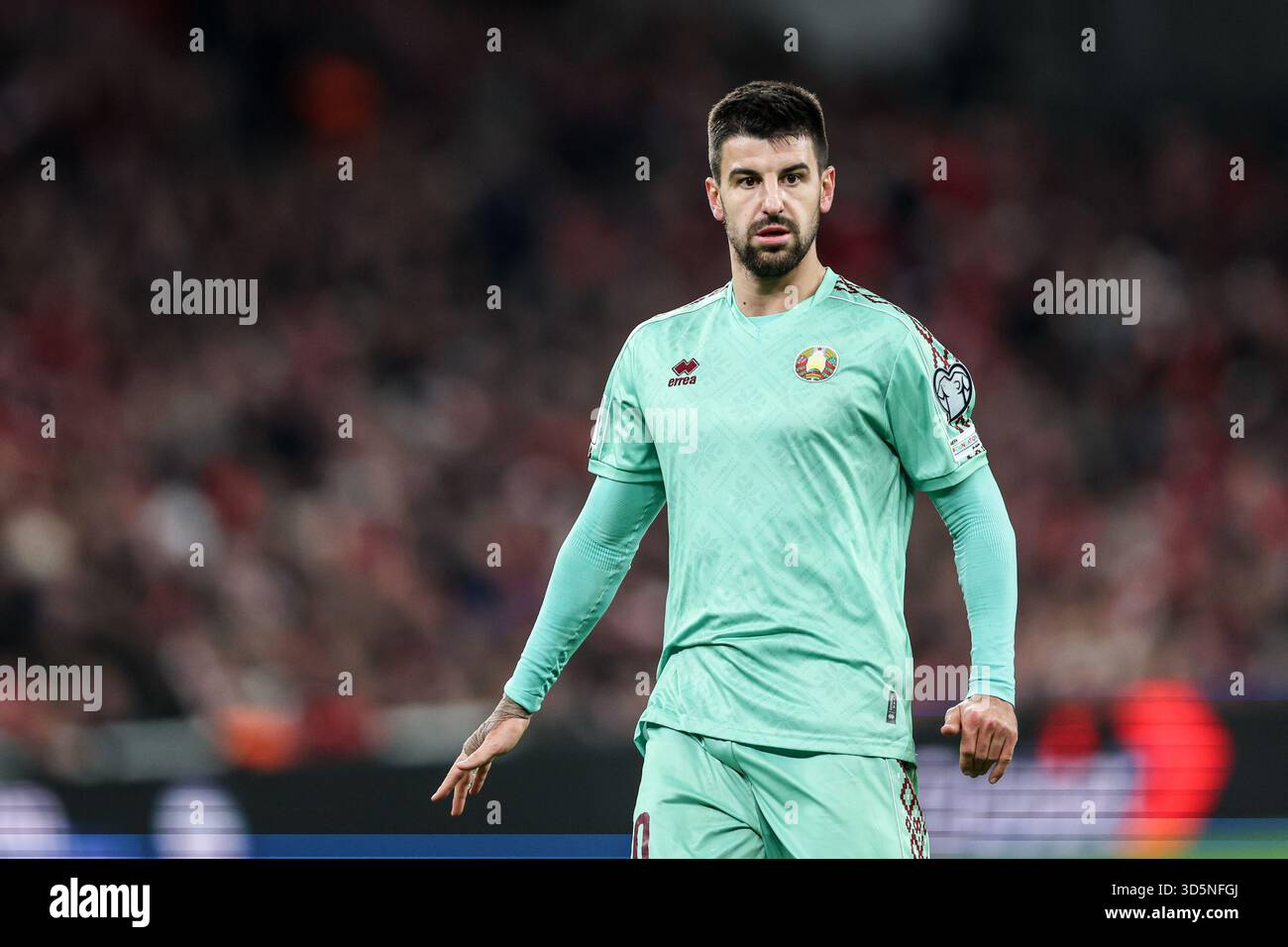 Valeriy Gromyko of Belarus seen during the European World Cup ...