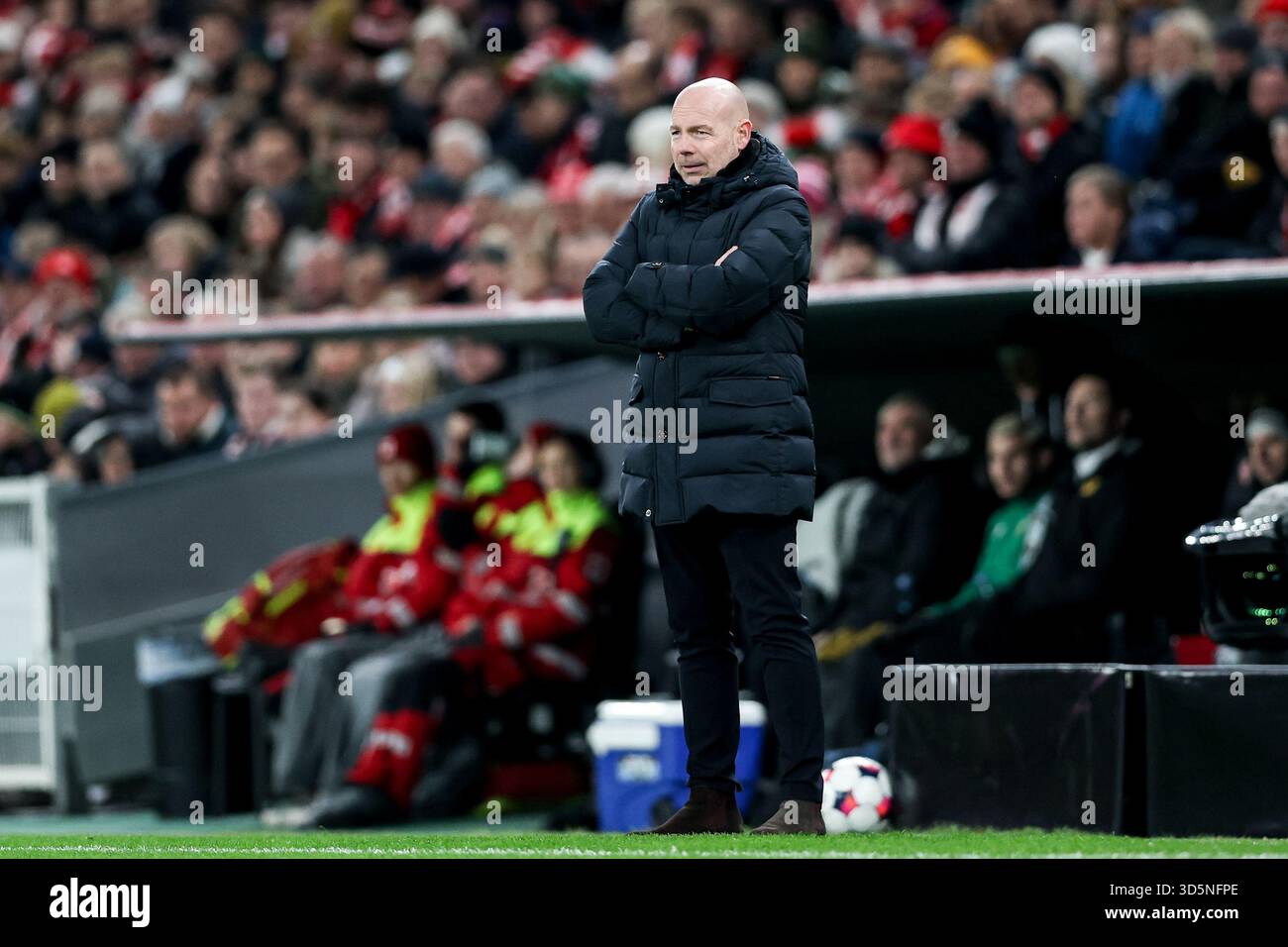 Coach Brian Riemer of Denmark seen during the European World Cup ...