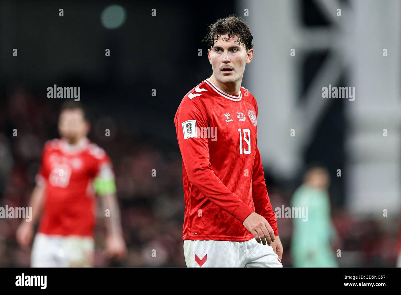 Jonas Wind of Denmark seen during the European World Cup Qualifiers ...