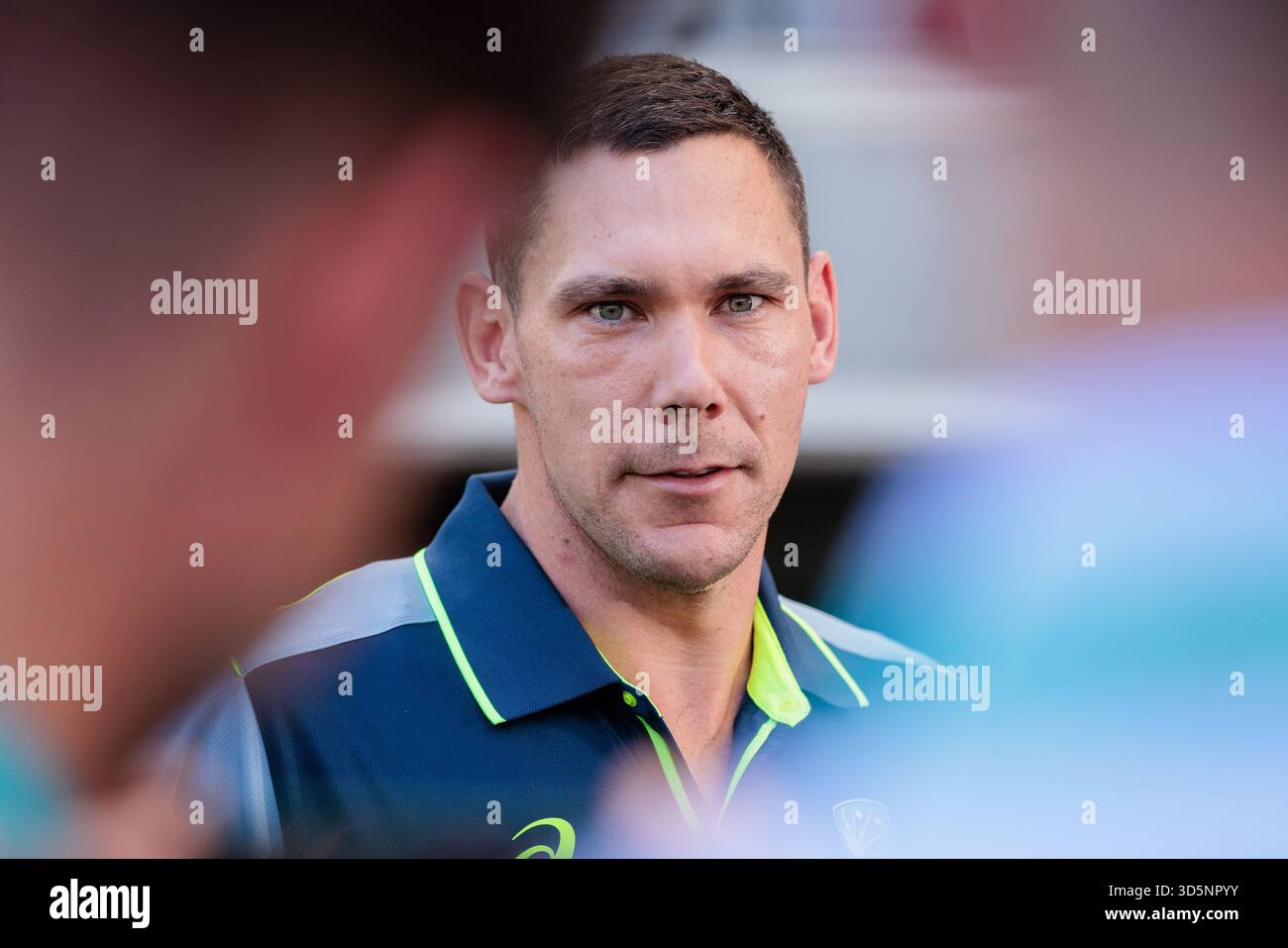 Scott Boland of Australia speaks during a press conference before an ...