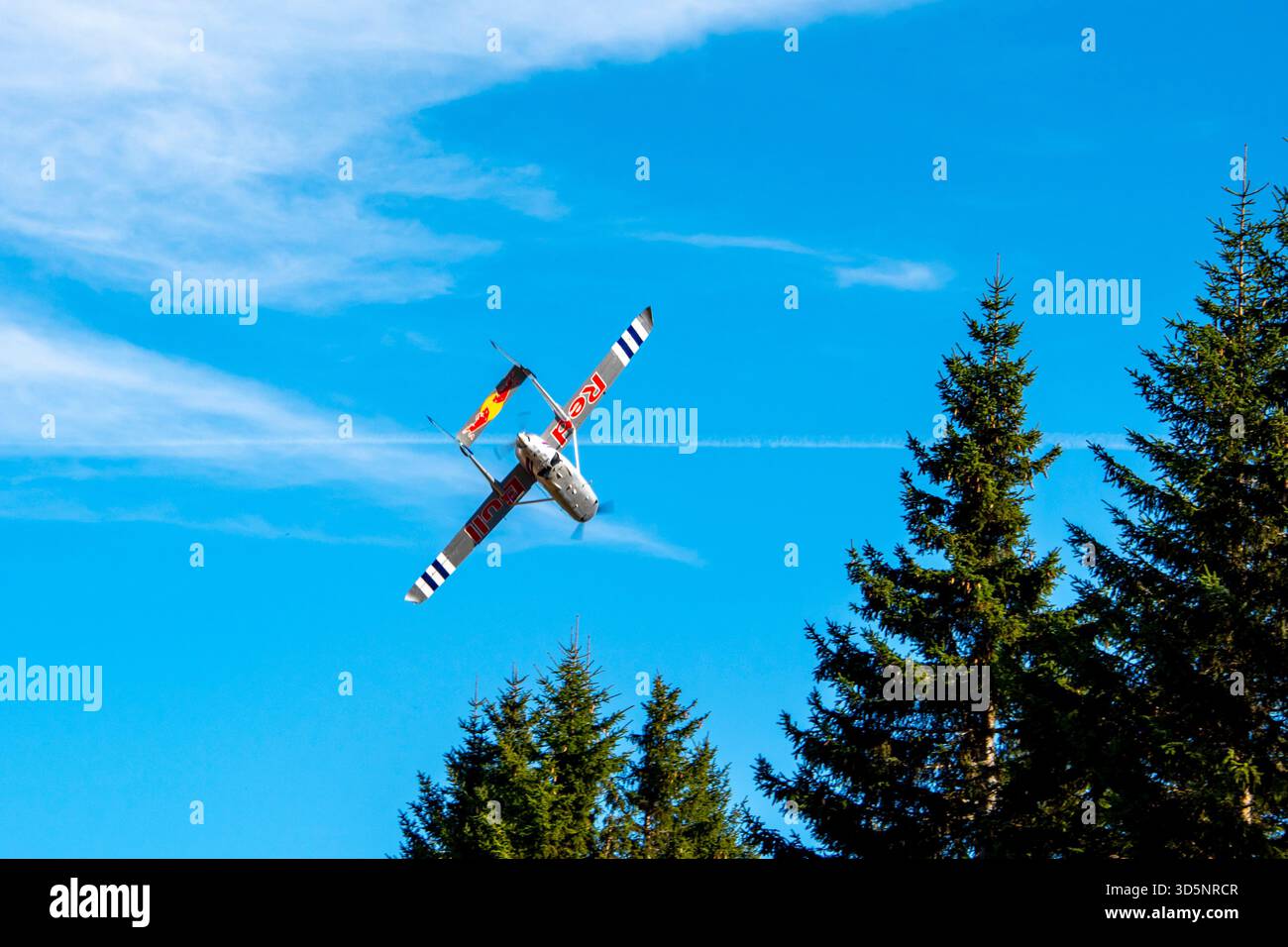 Obersalzberg, Germany - October 26, 2024: Aerobatic flying with a Red ...