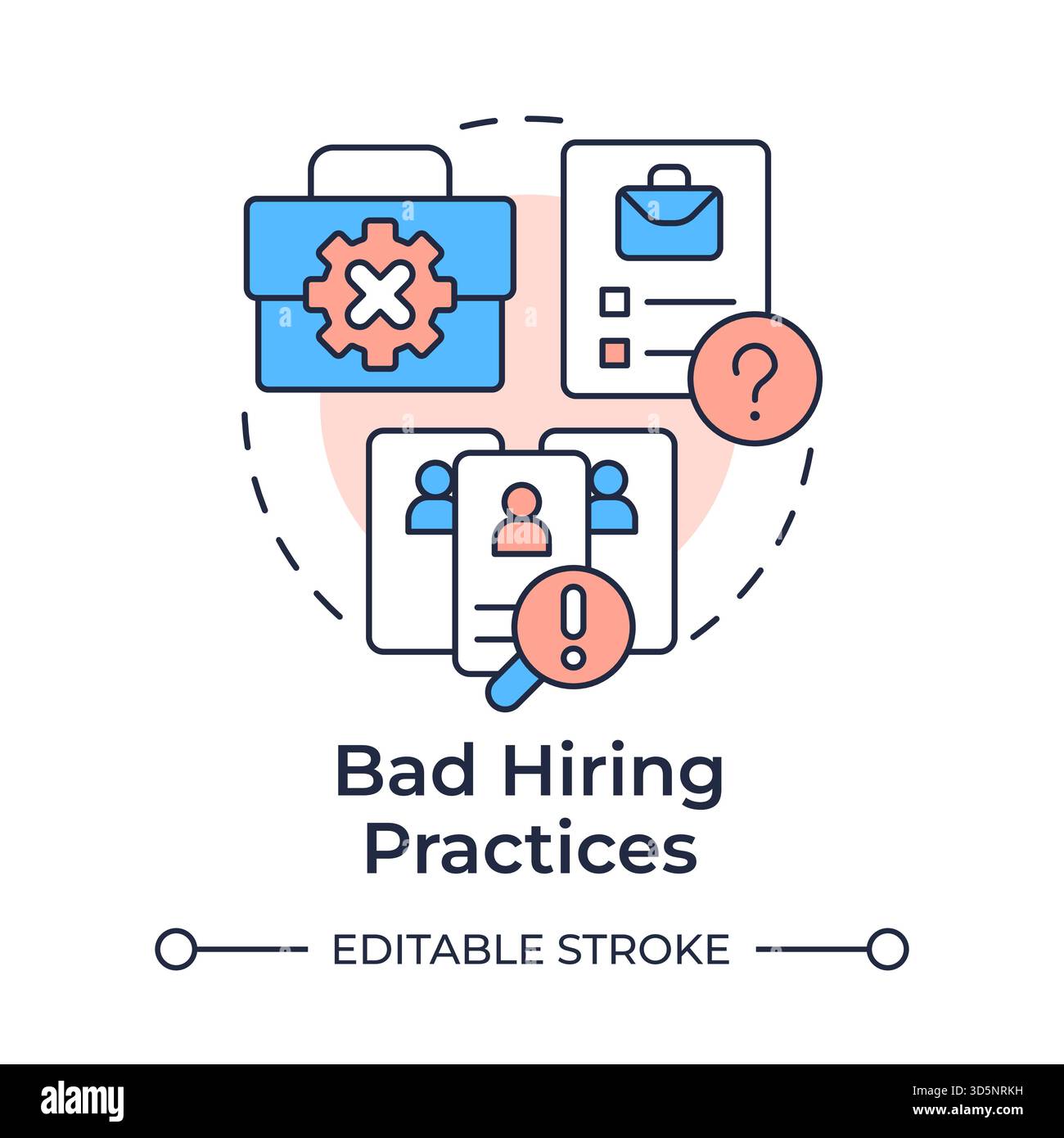 Bad hiring practices multi color concept icon Stock Vector Image & Art ...
