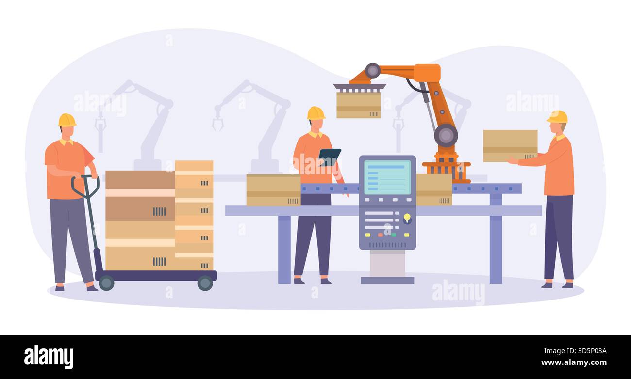 Manufacturing industry automation concepts conveyor belt production ...