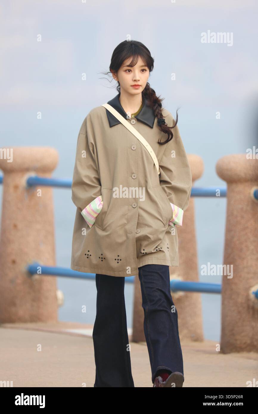 Chinese actress Tian Xiwei appears in Qingdao City, east China's ...