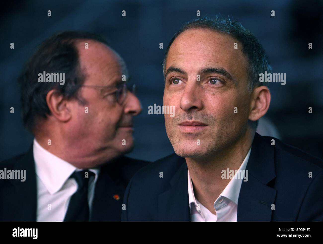 Francois Hollande, Raphael Glucksmann, during The Meeting of Bernard ...