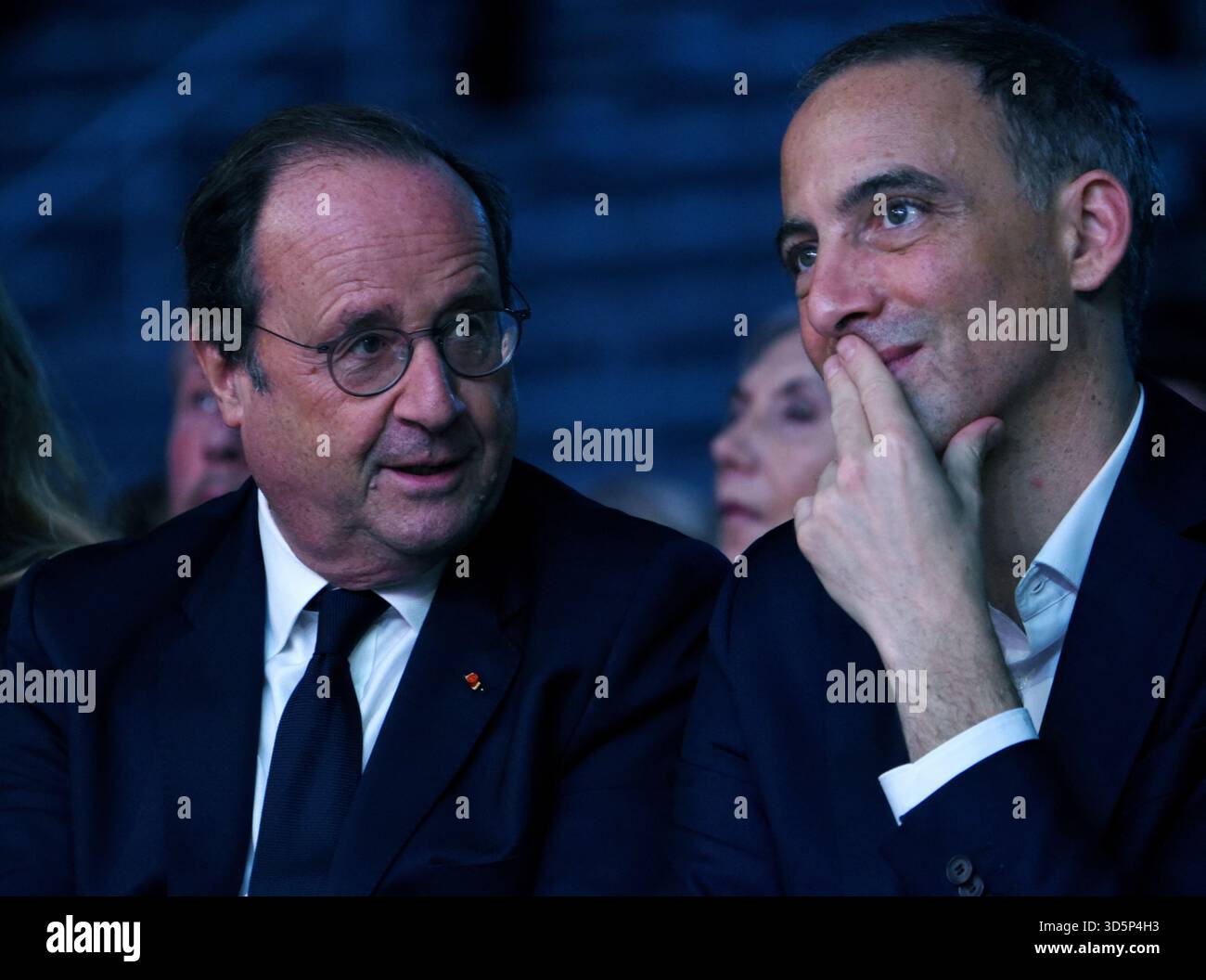 Francois Hollande, Raphael Glucksmann, during The Meeting of Bernard ...